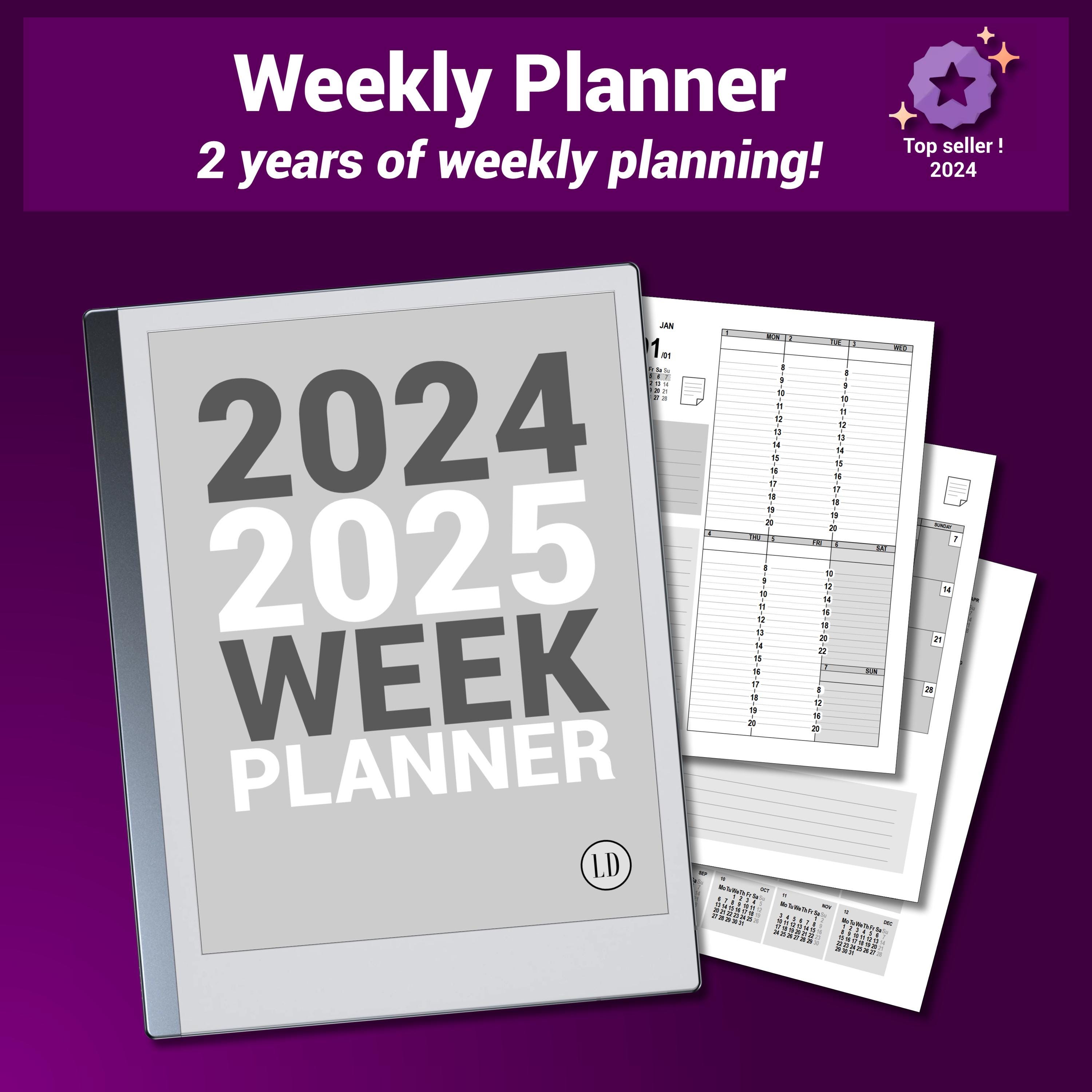 Week Planner 2024 - 2025, Pdf Planner for Your E-ink Tablet, With ...