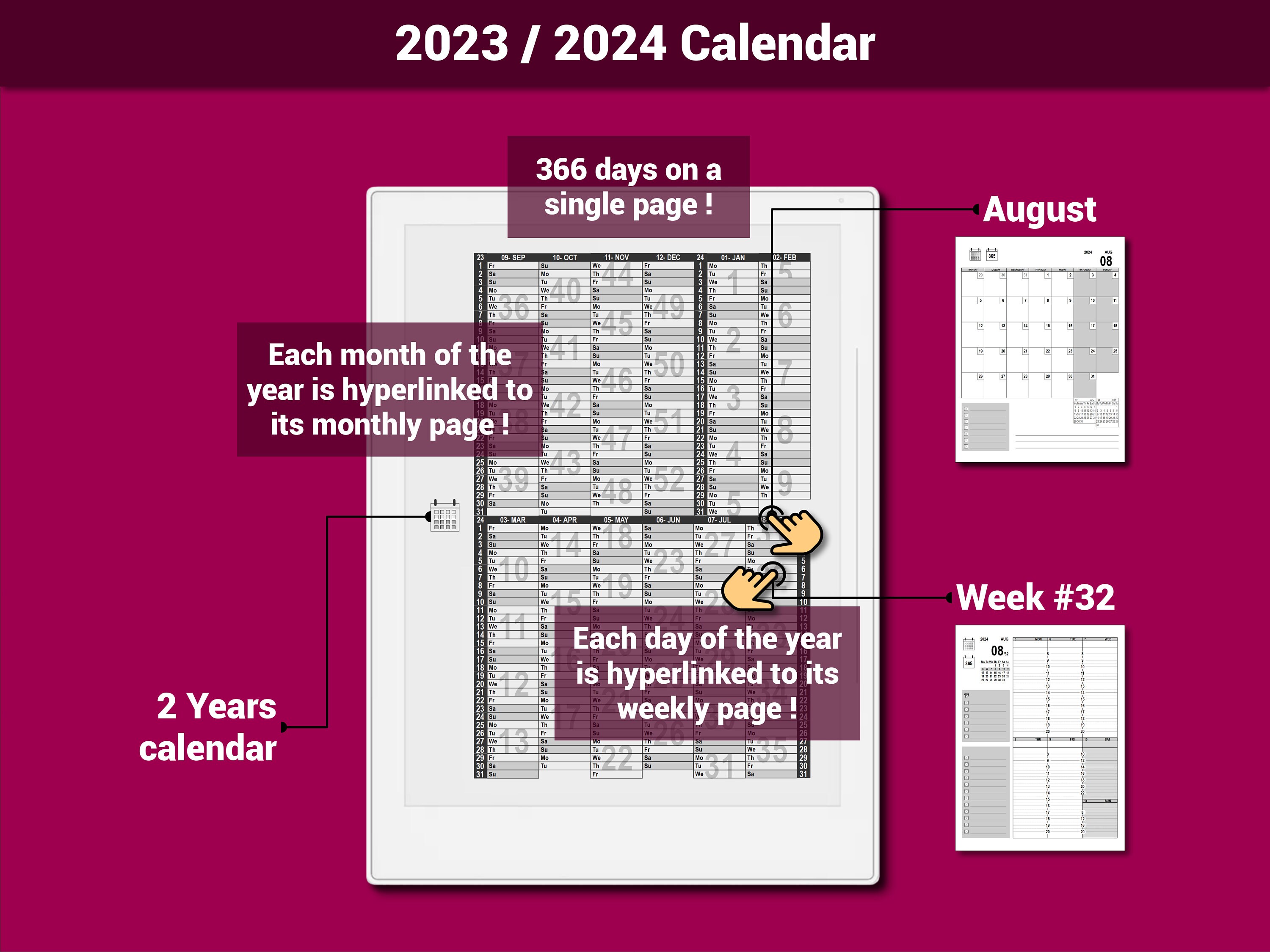 Essential Planner 2023/2024 Edition Universal Weekly Pdf Diary for Eink ...