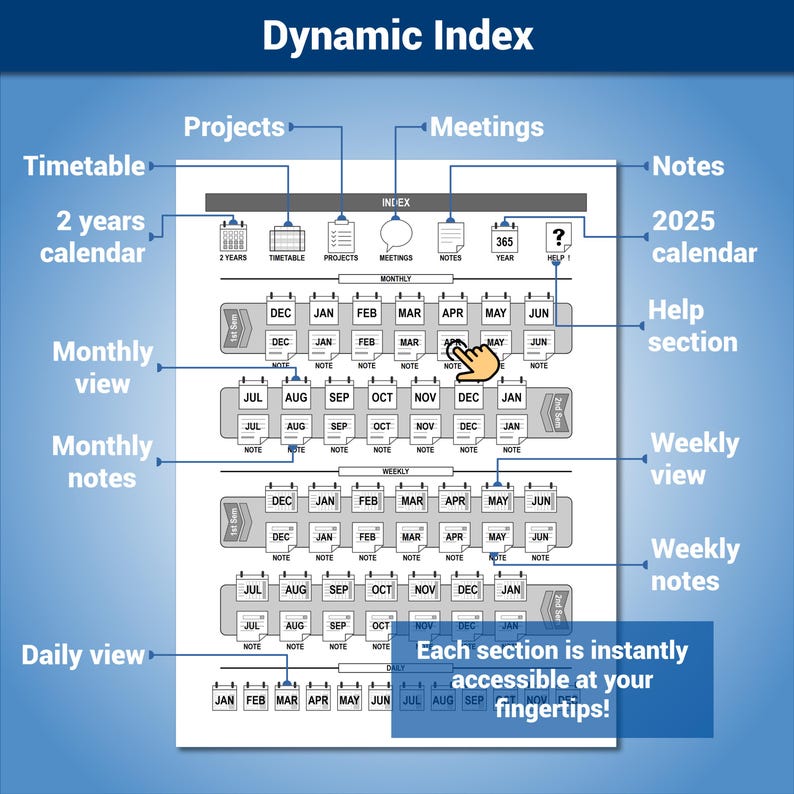 Daily Business Planner 2025, Pdf Planner for Your Kindle Scribe®, With Hypertext Navigation ...
