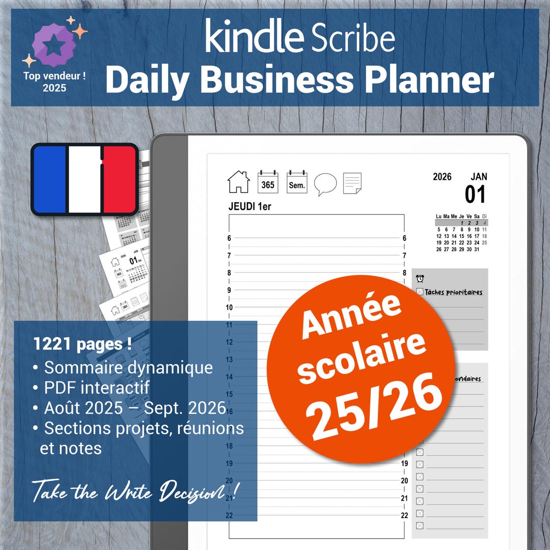 Daily Business Planner, School Year 2025/2026, Agenda for Your Kindle ...