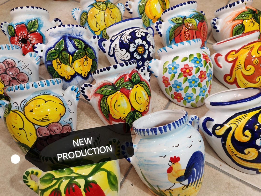22cm X 20cm Hand-painted Ceramic Wall Planter: Colorful Garden Decor ...