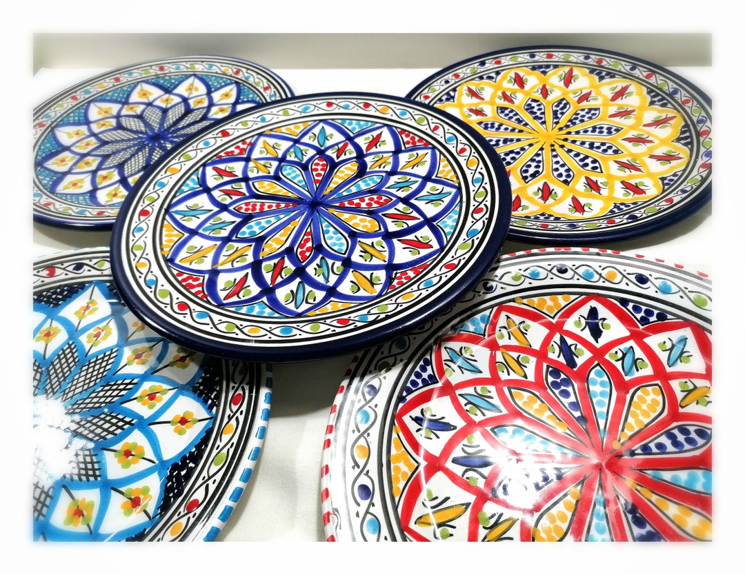 Set Piatti in Keramik etnici. Meravigliosi.2x Piatti cm28 Grandi XL ...