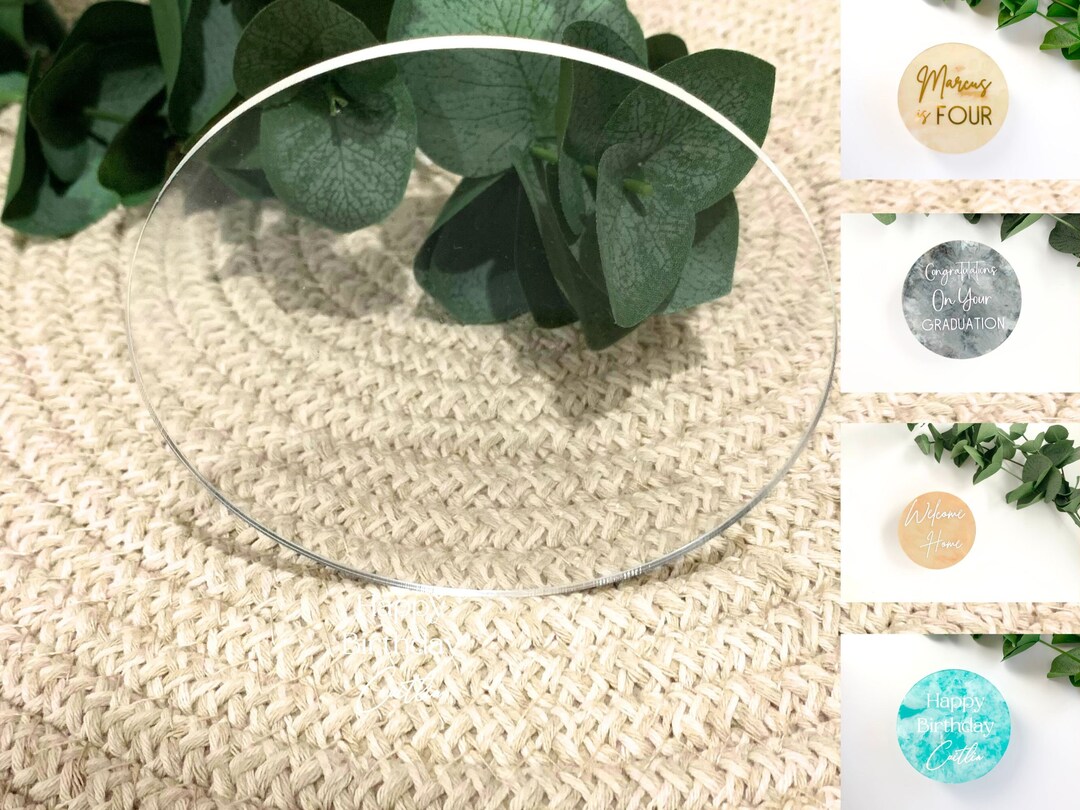 Custom 10 Cm Acrylic Disc Cake Topper Photo Prop Personalised - Etsy