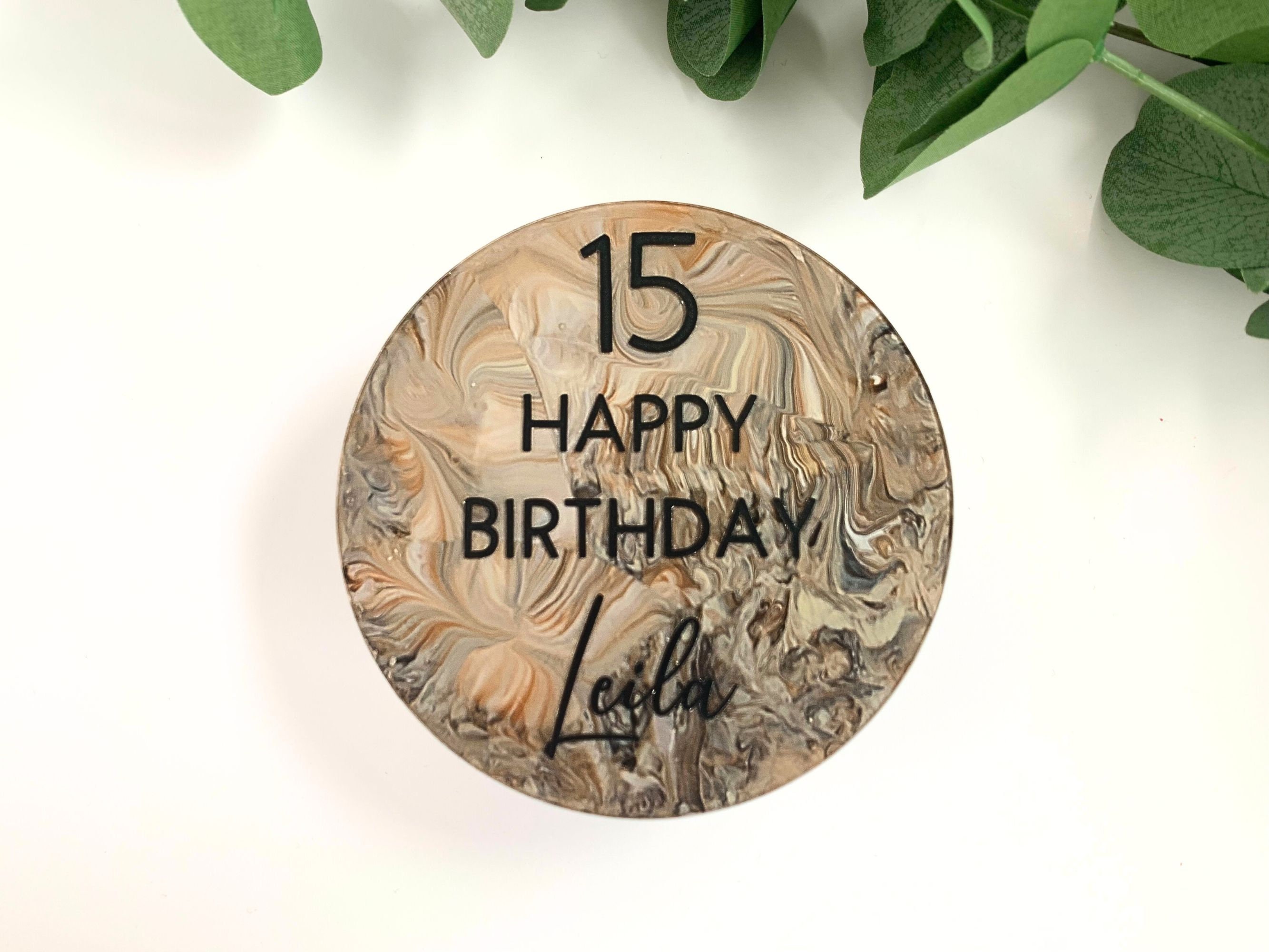 Personalised Acrylic Cake Topper Sample Black Brown Silver - Etsy