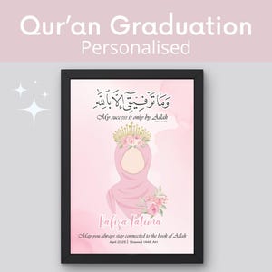 Quran Graduation/completion/hifz/hafiza Personalised Frame, Hifz Quran ...