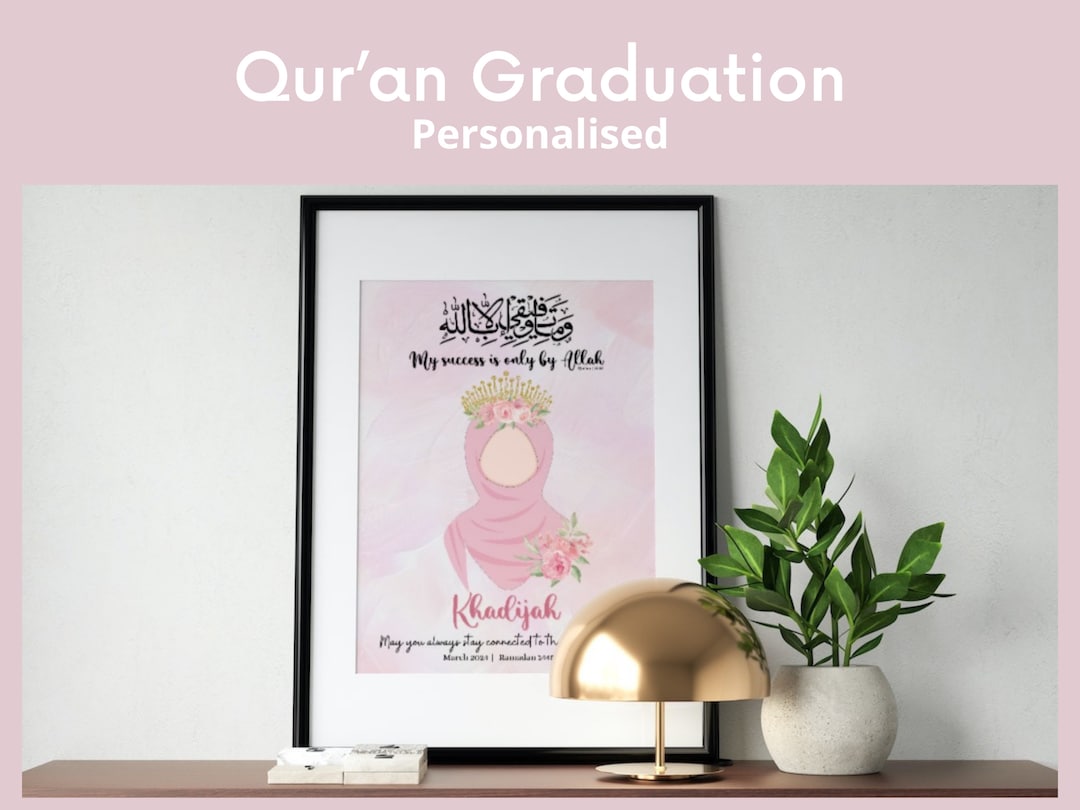 Quran Graduation/completion/hifz/hafiza Personalised Frame, Hifz Quran ...