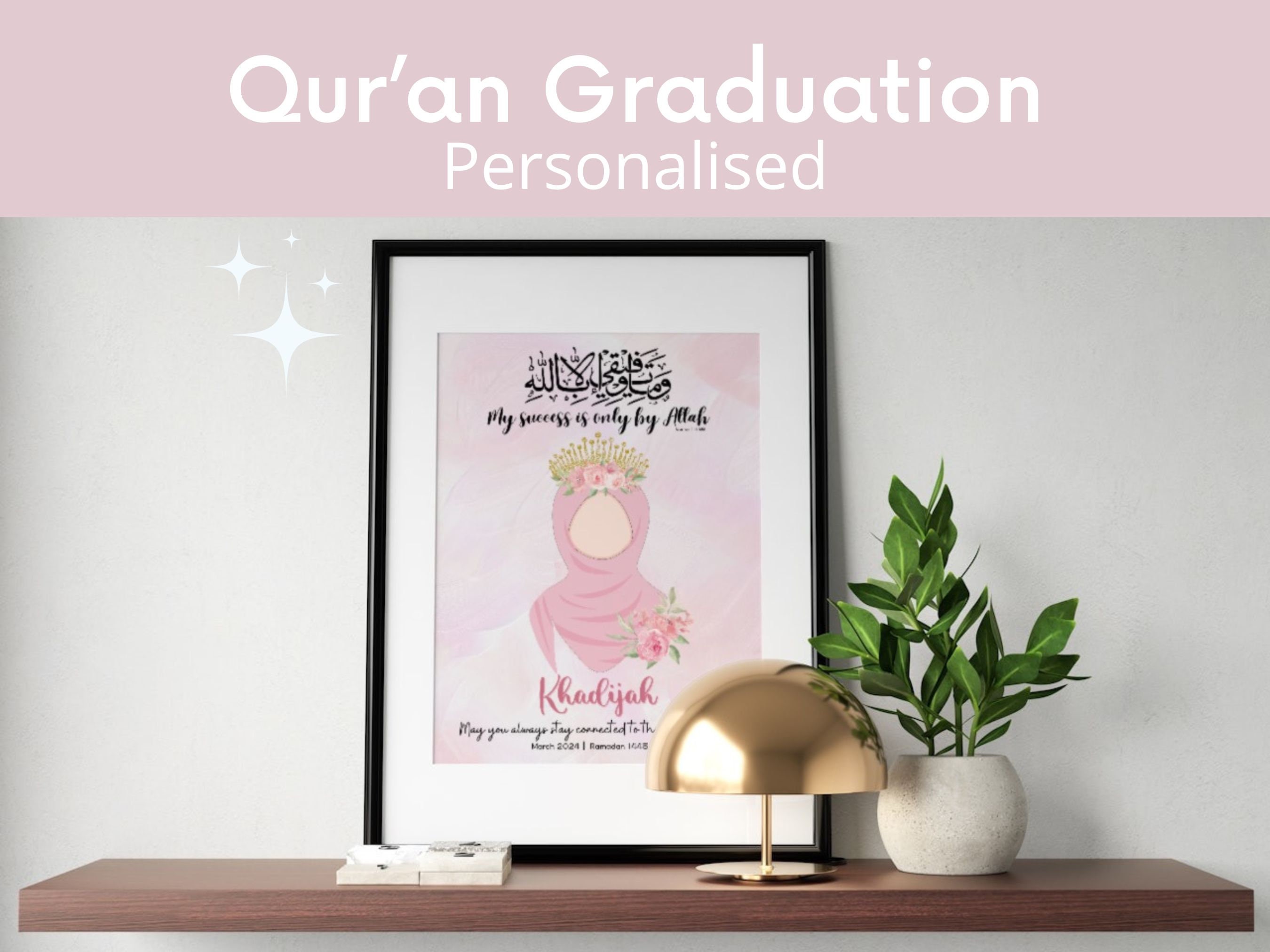 Quran Graduation/completion/hifz/hafiza Personalised Frame, Hifz Quran ...