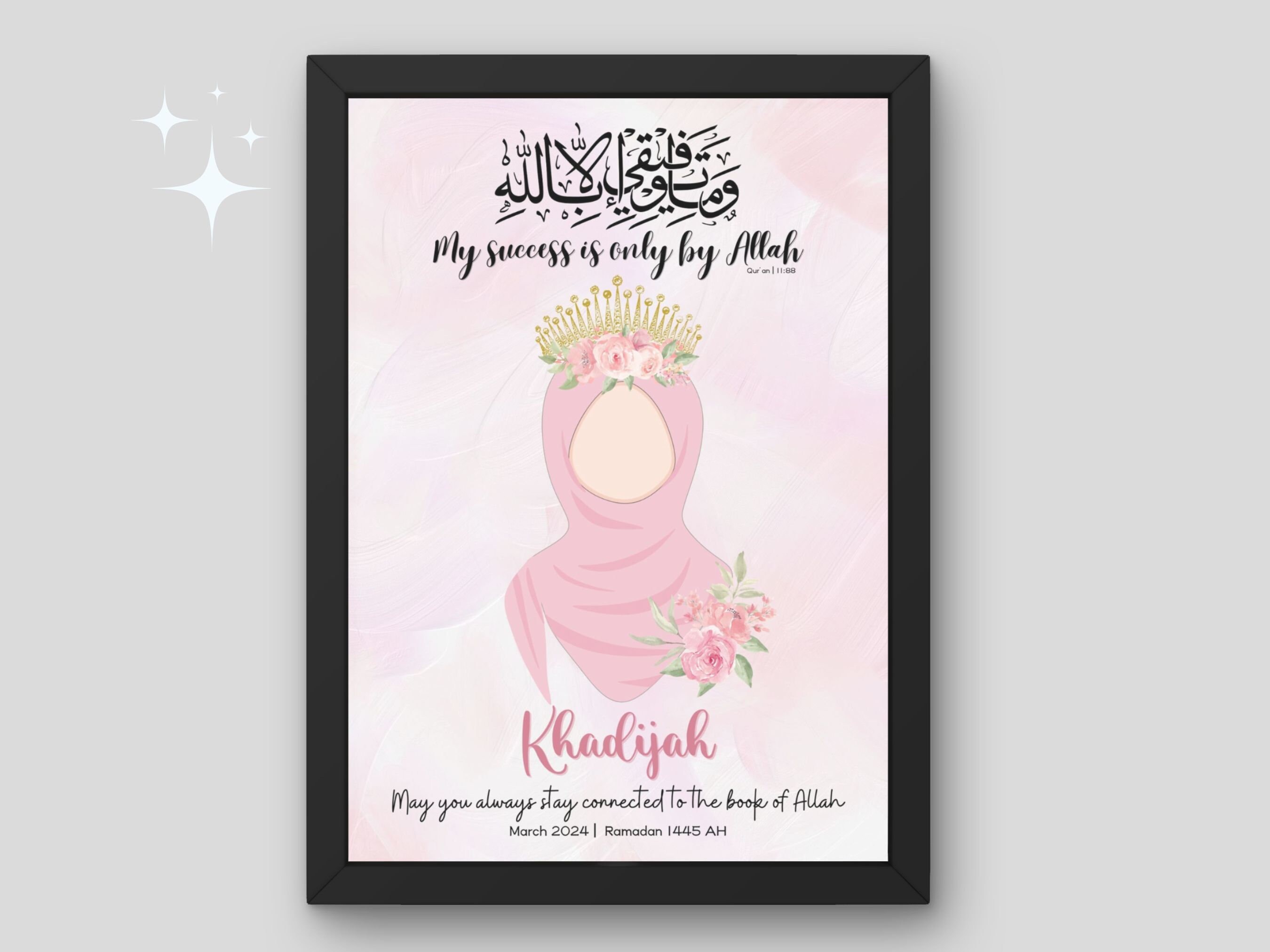Quran Graduation/completion/hifz/hafiza Personalised Frame, Hifz Quran ...