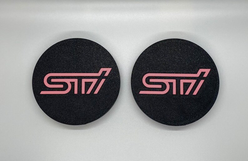 Black Subaru STI Logo Fog Light Covers White or Pink Fits WRX Bugeye ...