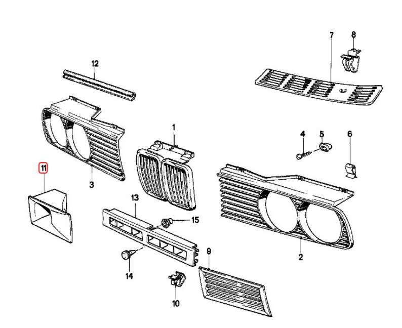 BMW E30 Air Ducts Left and Right Set Late Model Front Valence Bumper ...