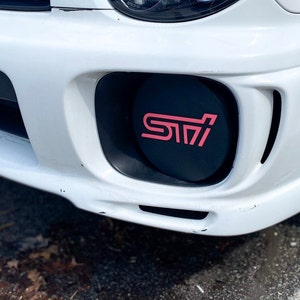 Black Subaru STI Logo Fog Light Covers | White or Pink | Fits WRX ...