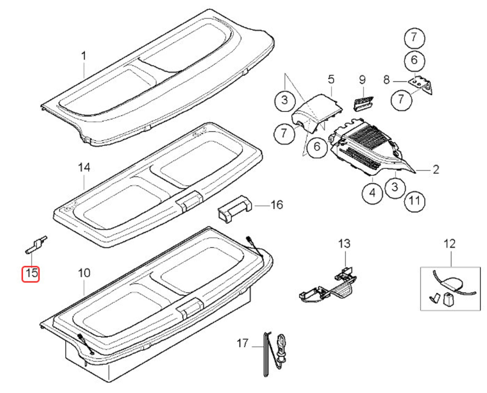 BMW E46 E36 Ti Compact Parcel Shelf Support Bracket Set of 2 Left and ...