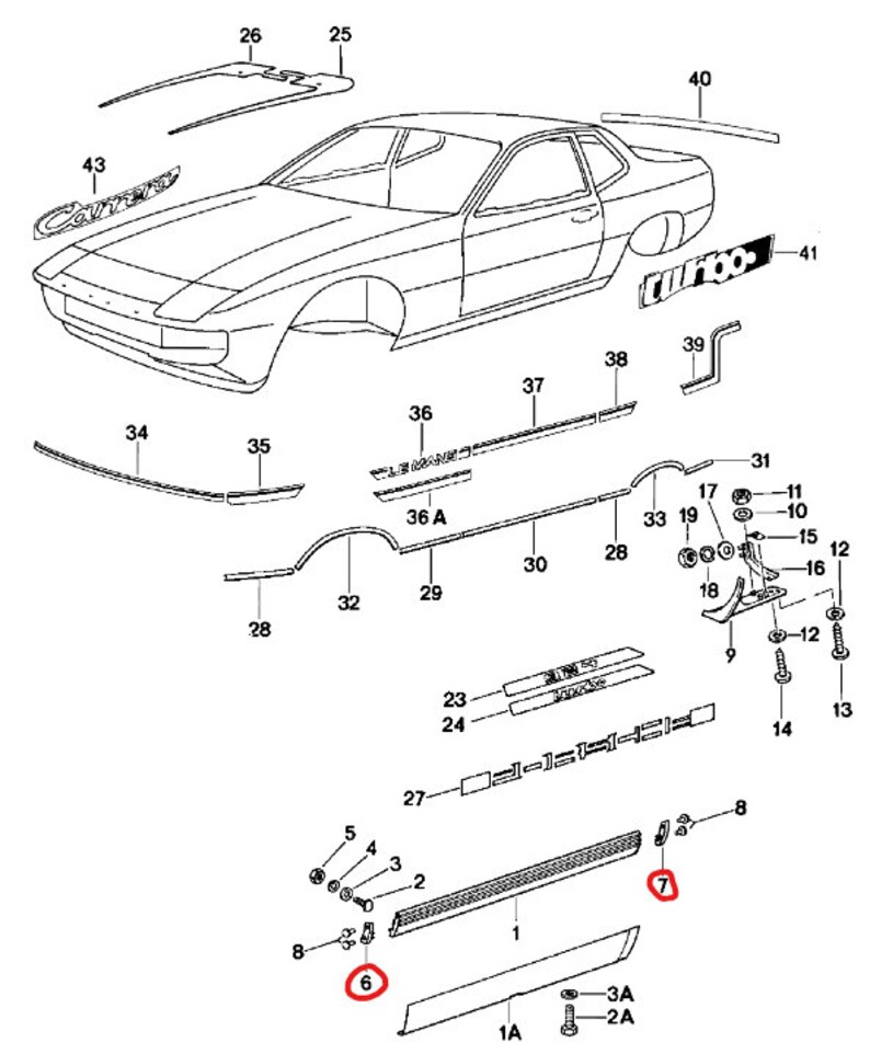Porsche 924 Side Skirt Trim Cap Set Rocker Panel Cap - Etsy