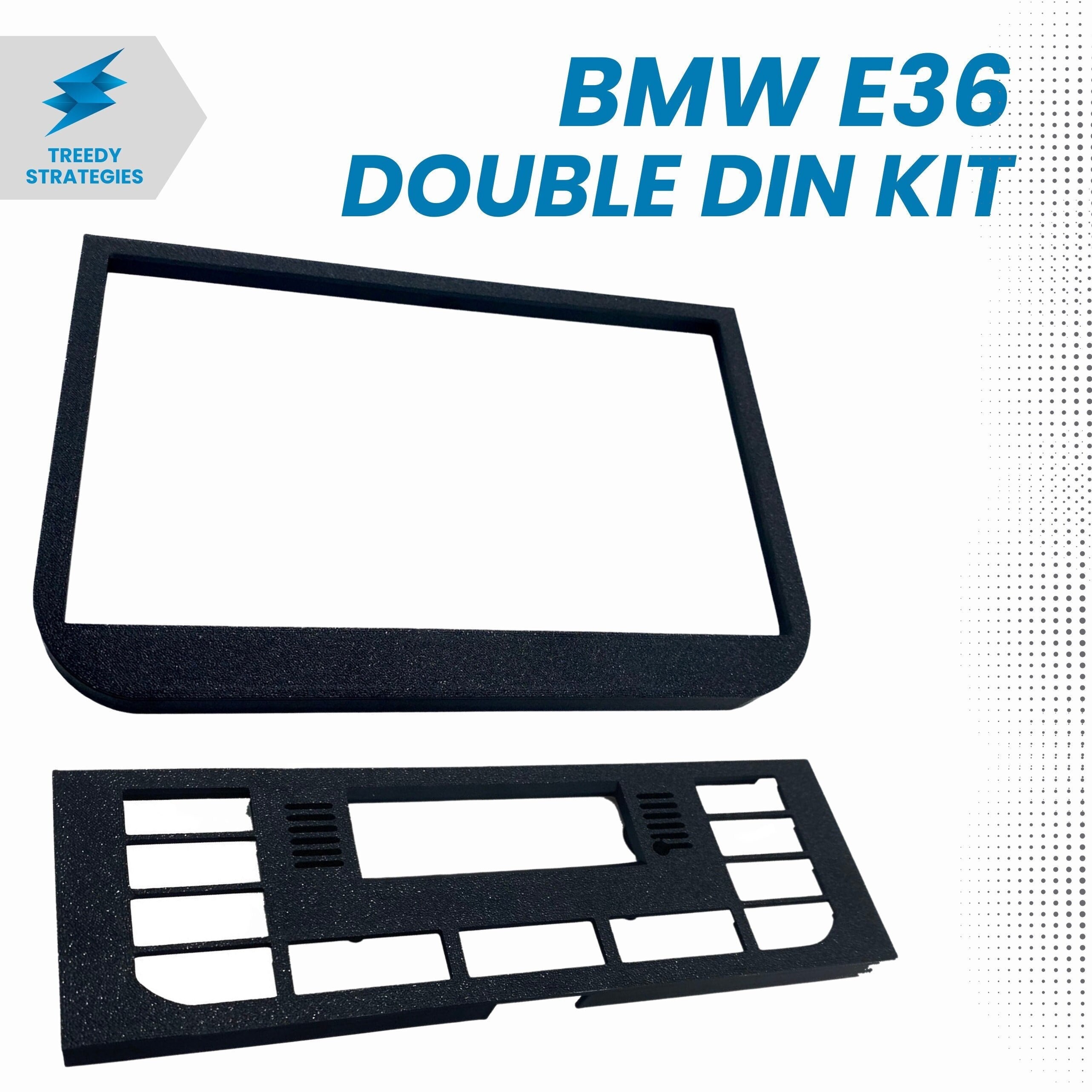 BMW E36 Double Din Head Unit Bezel & Square HVAC Combo Factory Style ...