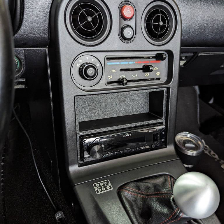 Mazda Miata NA Single Din Head Unit Bezel With Cubby Phone Pocket ...