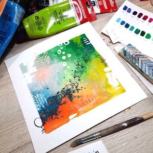3 Colors Plus - Colorful Traditional Abstract Painting, Wall Art or ...