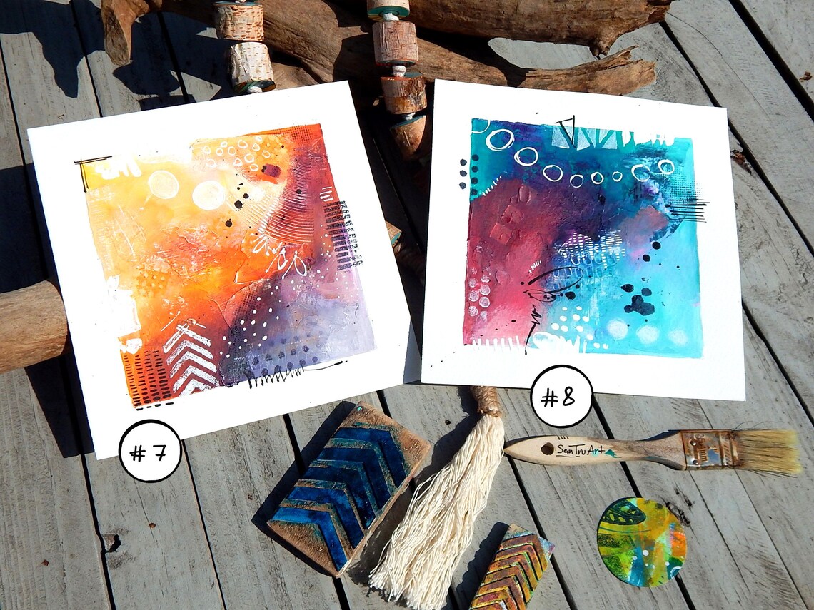 3 Colors Plus - Colorful Traditional Abstract Painting, Wall Art or ...