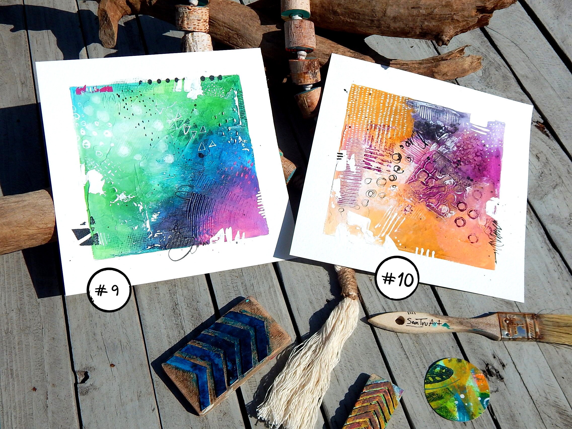 3 Colors Plus - Colorful Traditional Abstract Painting, Wall Art or ...