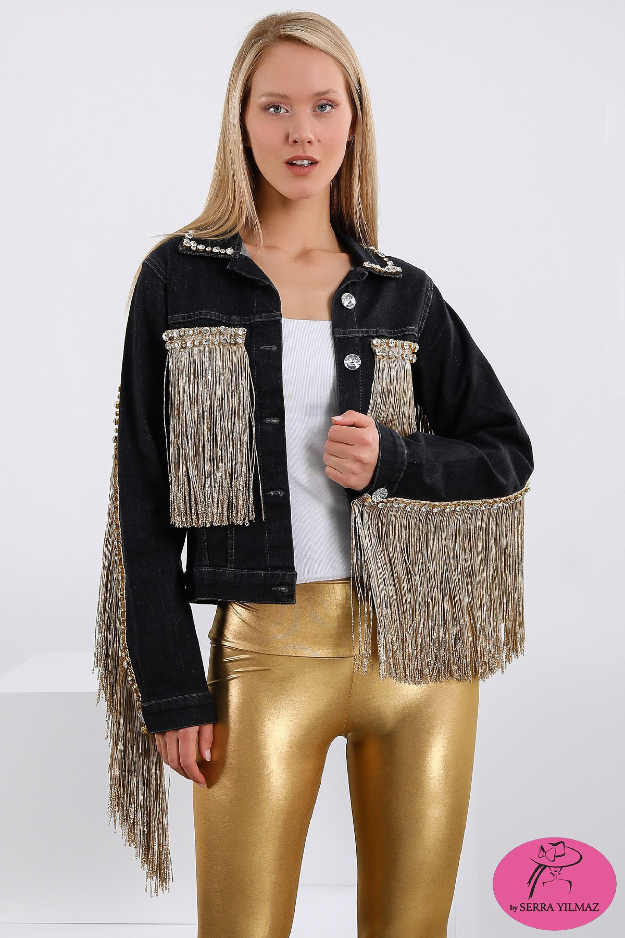 Women's Special Design Denim Jacket , Luxury Women's Jackets, , Shiny ...