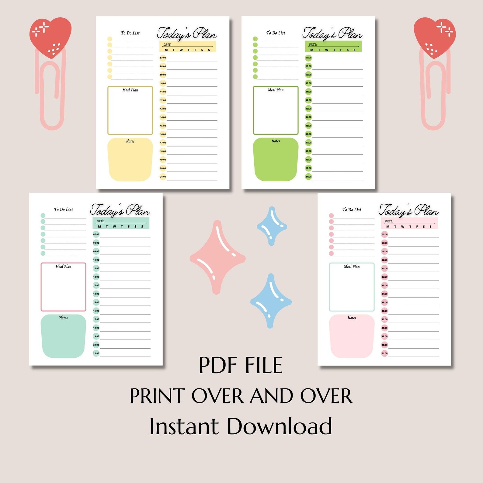 Daily Planner Page Printable, Daily Planner Page PDF, Printable Daily ...