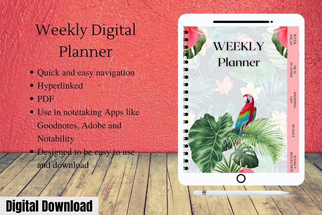 Undated Weekly Planner, Digital Planner, Goodnotes, Planner, iPad ...
