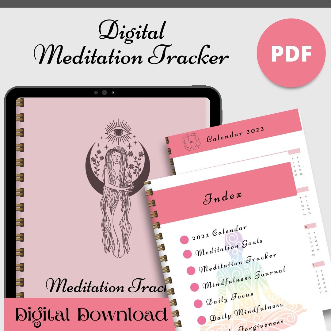 Meditation Tracker, Meditation Journal, Goodnotes, Notability, PDF ...