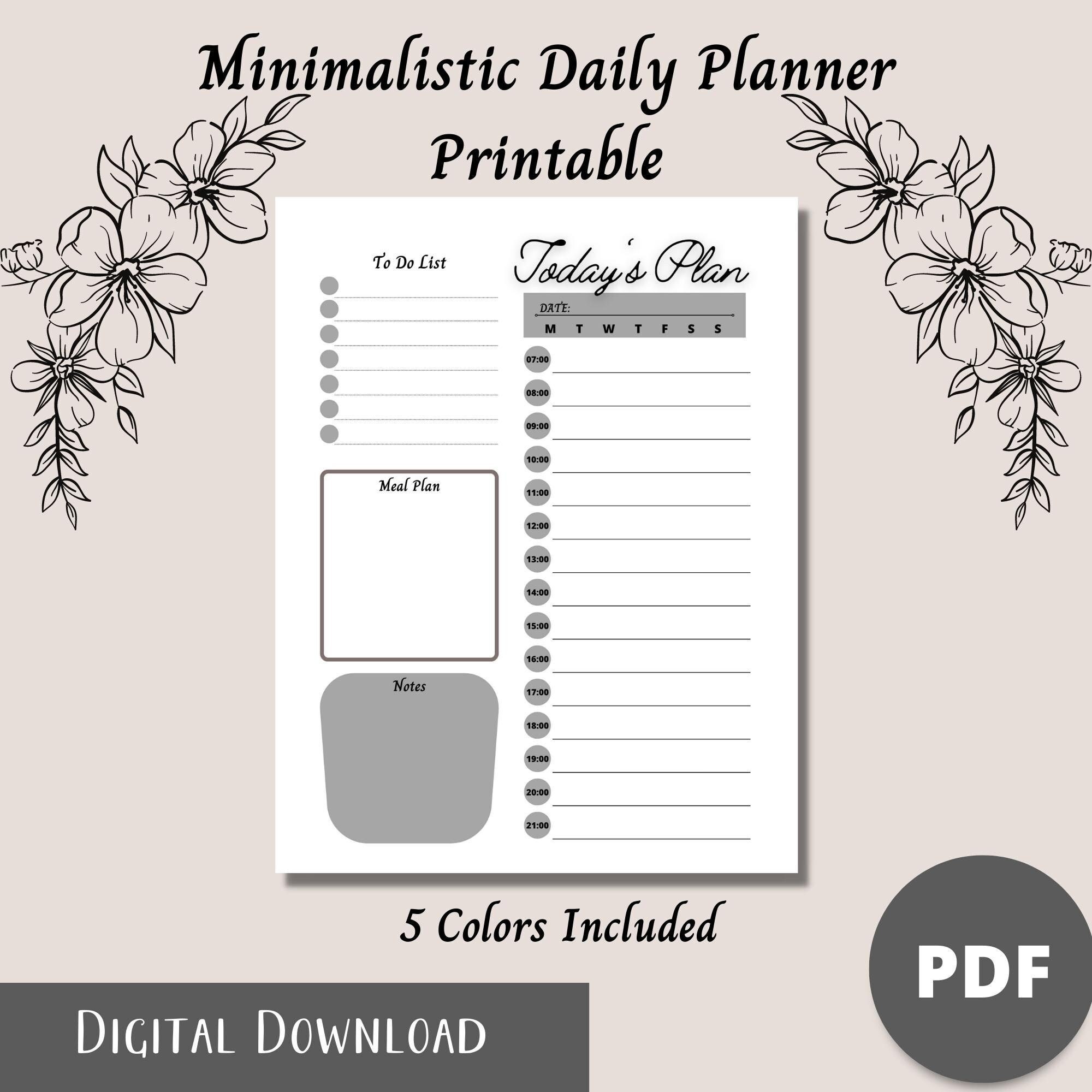 Daily Planner Page Printable, Daily Planner Page PDF, Printable Daily ...