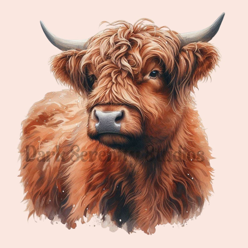 Highland Cow PNG Pack 2, Watercolor Highland Cow, Highland Cow Clipart ...