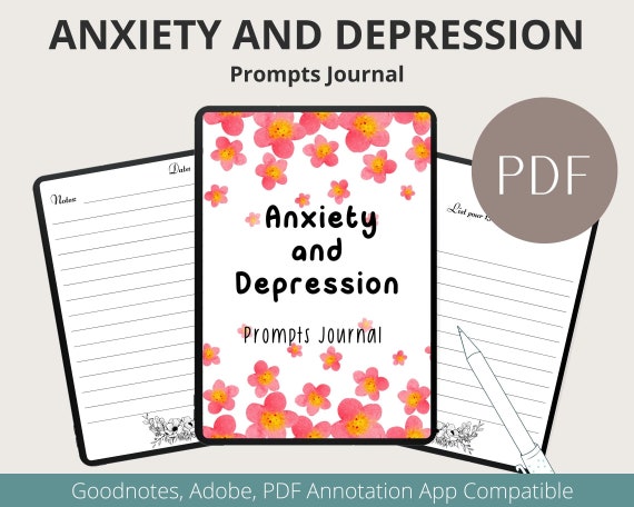 Digital Anxiety and Depression Prompts Journal Self Care - Etsy