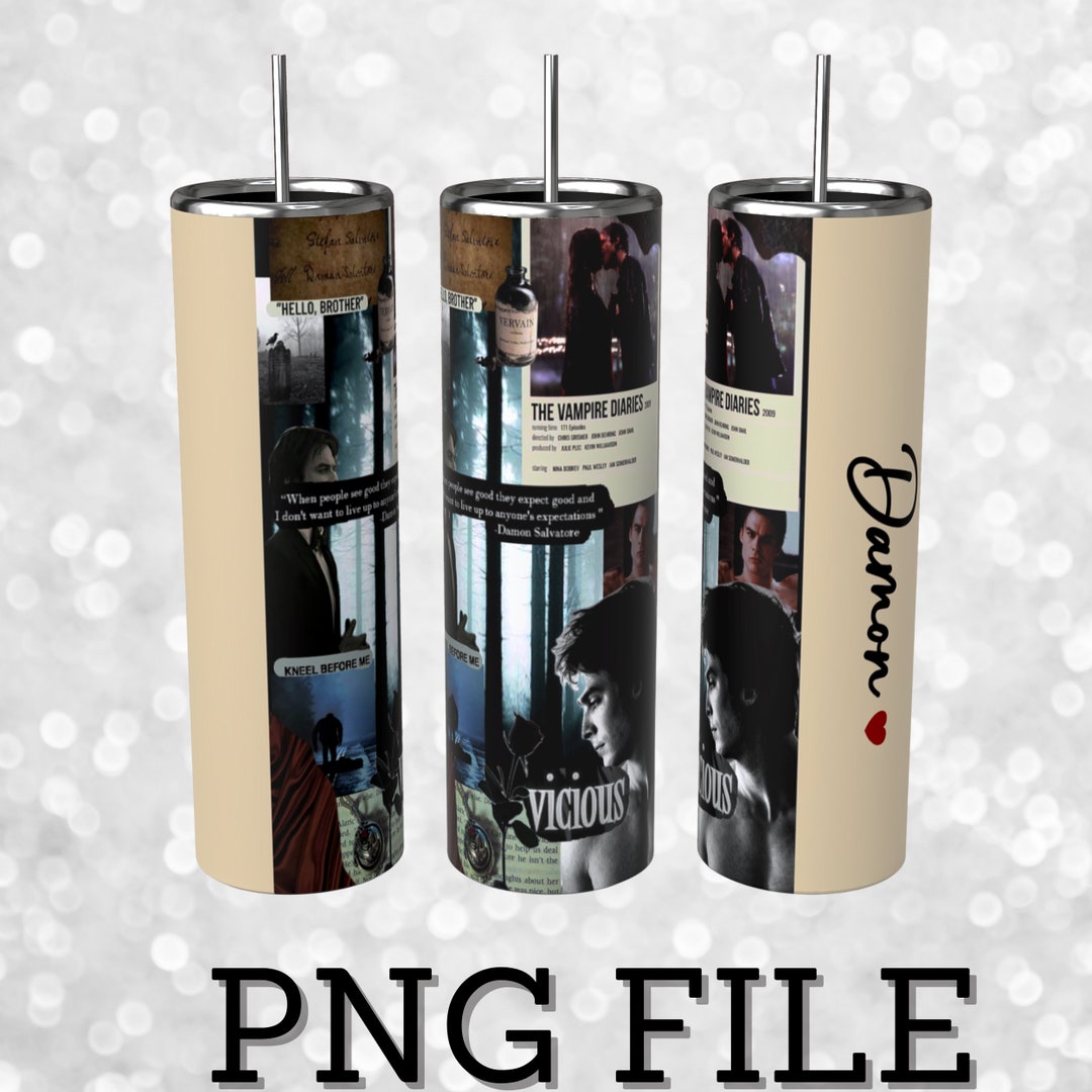 TVD Inspired Tumbler Design, Vampire Diaries Damon Salvatore Tumbler ...