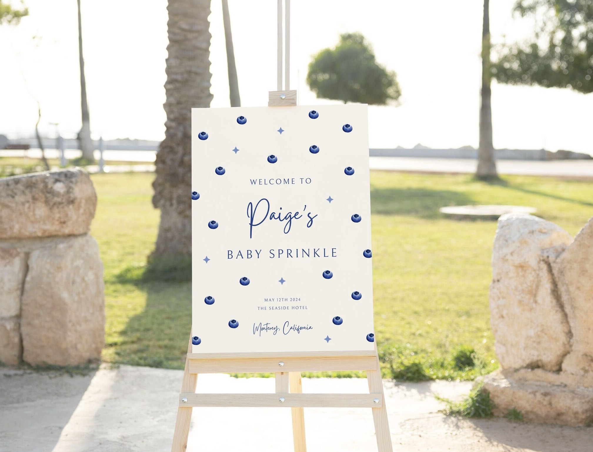 Blueberry Baby Shower Welcome Sign, Berry Theme Welcome Sign Baby ...