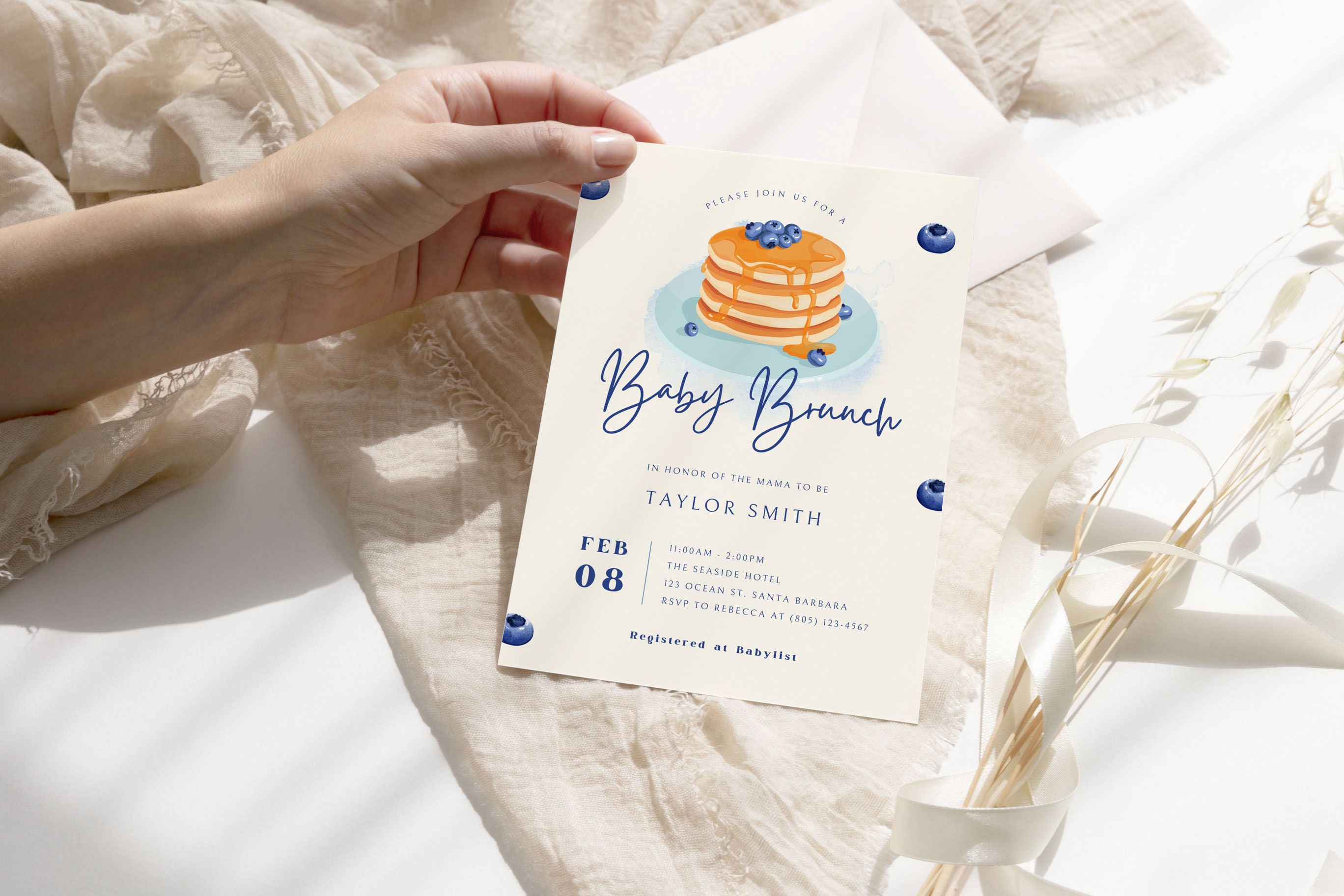 EDITABLE Blueberry Baby Brunch Invite BUNDLE, Blueberry Baby Shower ...