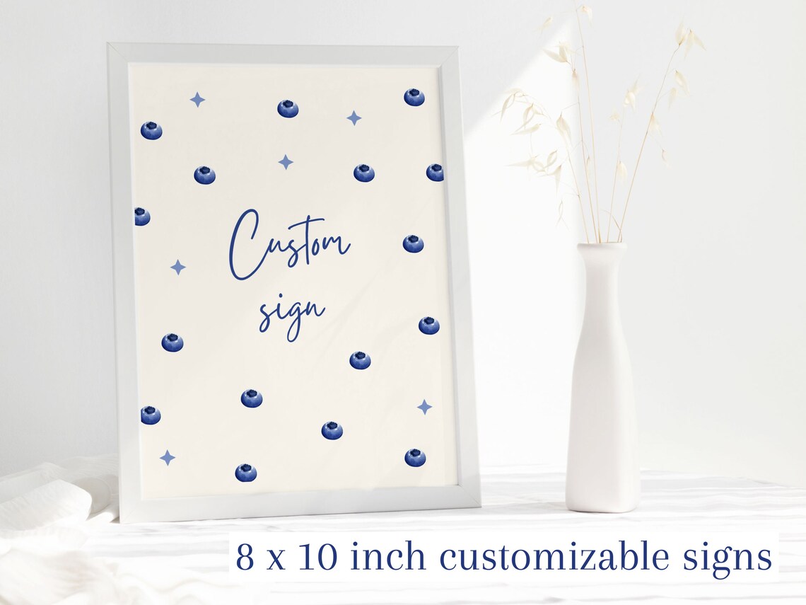 Blueberry Baby Shower Welcome Sign, Berry Theme Welcome Sign Baby ...