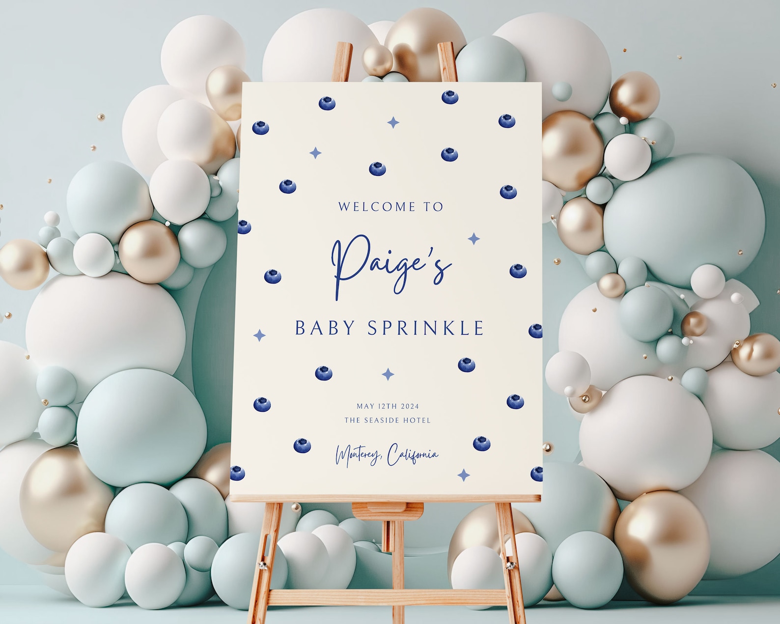 Blueberry Baby Shower Welcome Sign, Berry Theme Welcome Sign Baby ...