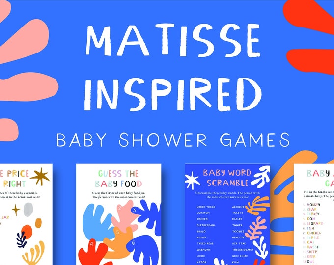 Matisse Inspired Baby Shower Games Bundle - Digital Download, Colorful ...