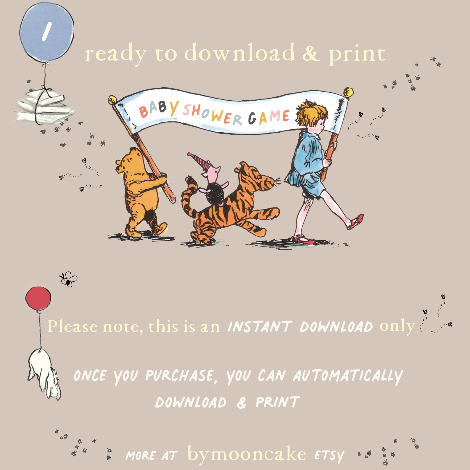 Vintage Storybook Characters - Children's Book Scramble - Baby Shower ...