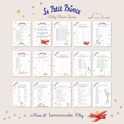 The Little Prince Baby Shower Games Instant Download Digital - Etsy