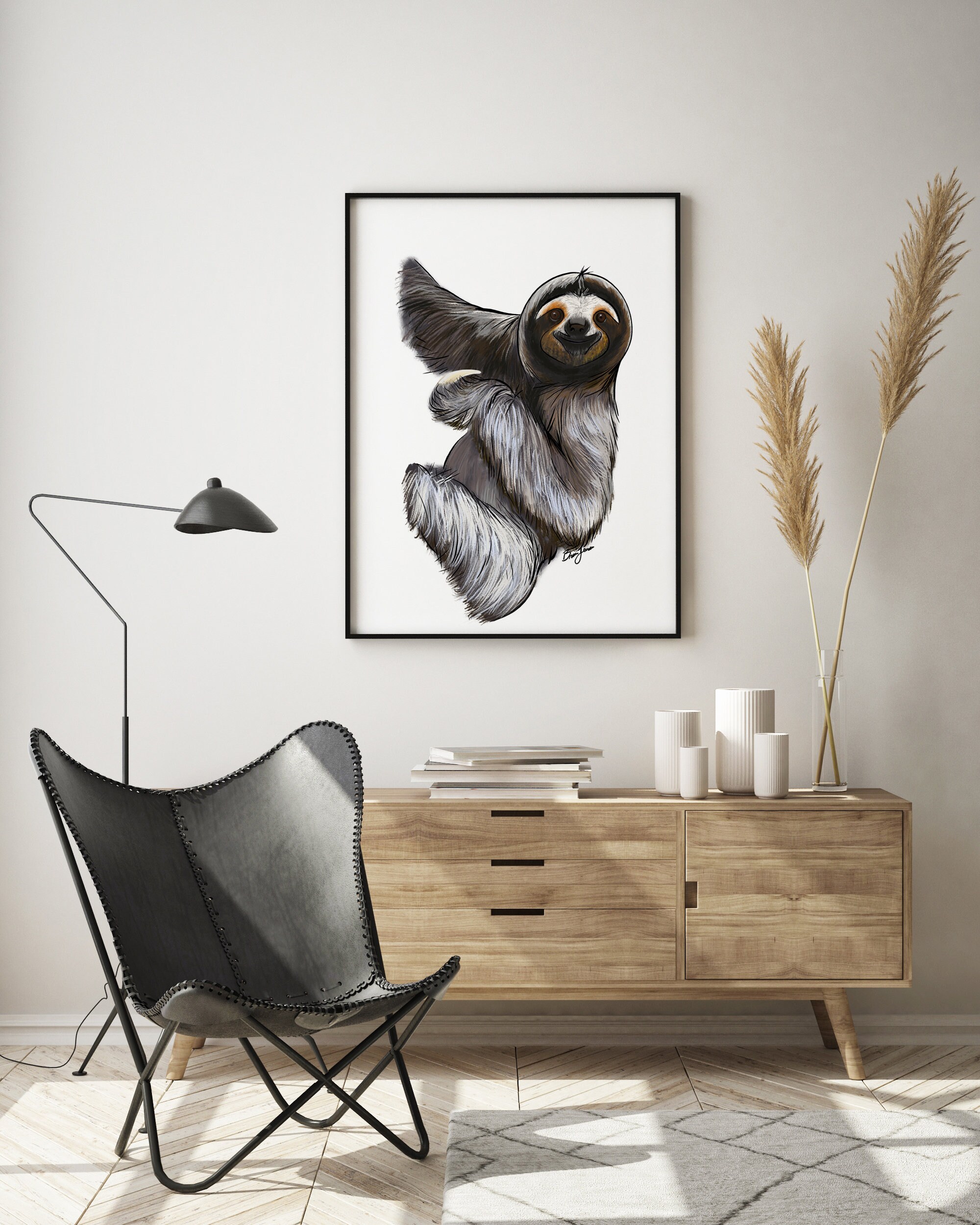 Sloth Poster for Printing, Animal, Digital Download, Printable Wall Art ...