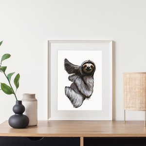 Sloth Poster for Printing, Animal, Digital Download, Printable Wall Art ...