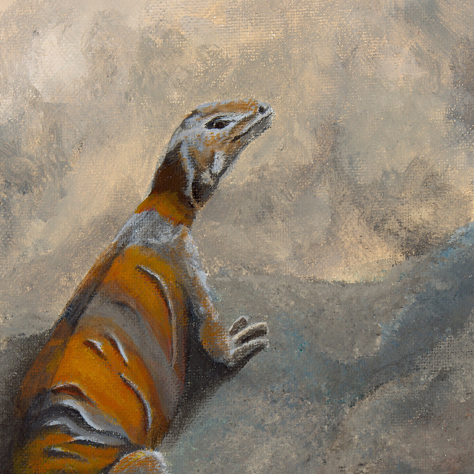 Chuckwalla, Wall Art, Fine Art, Print, Lizard, Acrylic Painting ...