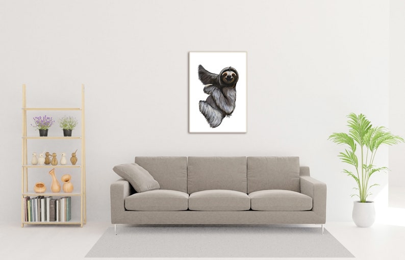 Sloth Poster for Printing, Animal, Digital Download, Printable Wall Art ...