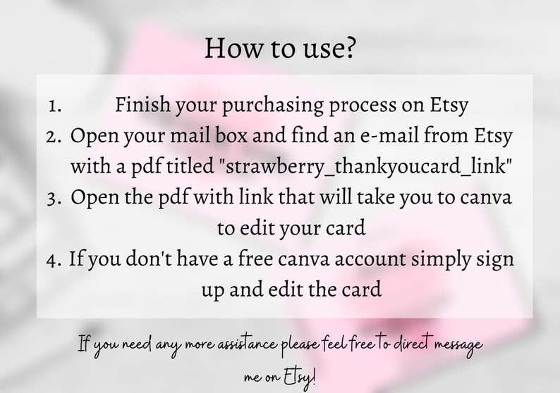 Thank You Card Template Editable Small Business Package Insert Card ...