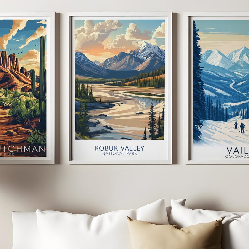 Kobuk Valley National Park Poster, Alaska Travel Print, Vintage Wall ...