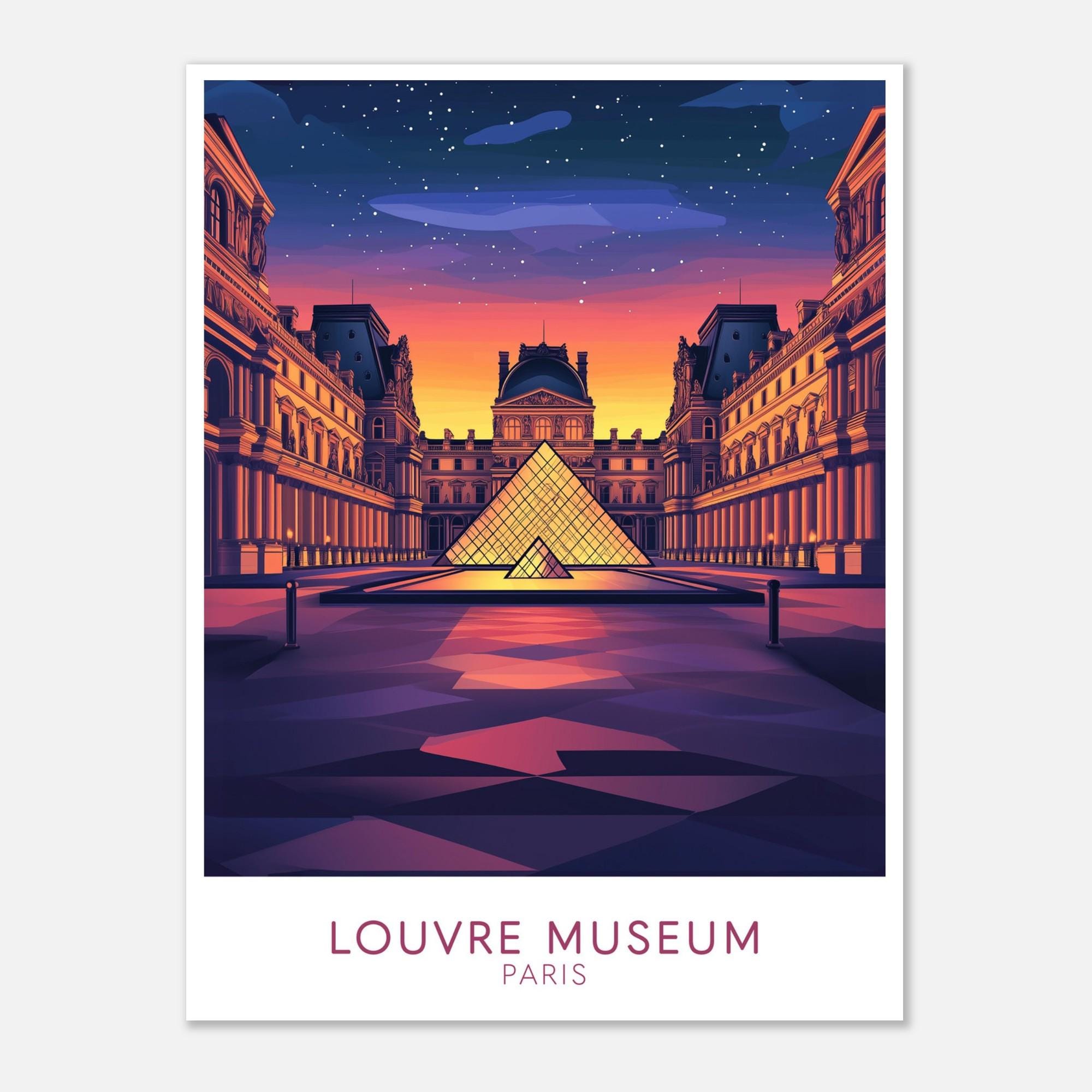 Louvre Museum Poster, Paris France Travel Print, Vintage Wall Art Decor ...
