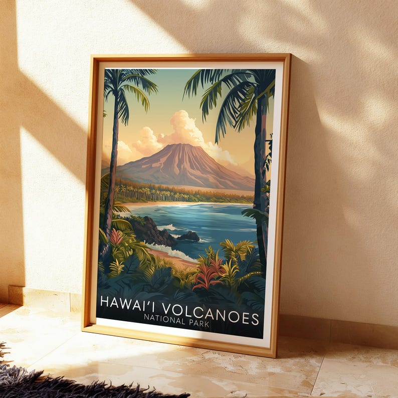 Hawaii Volcanoes National Park Poster: Vintage Travel Wall Art ...