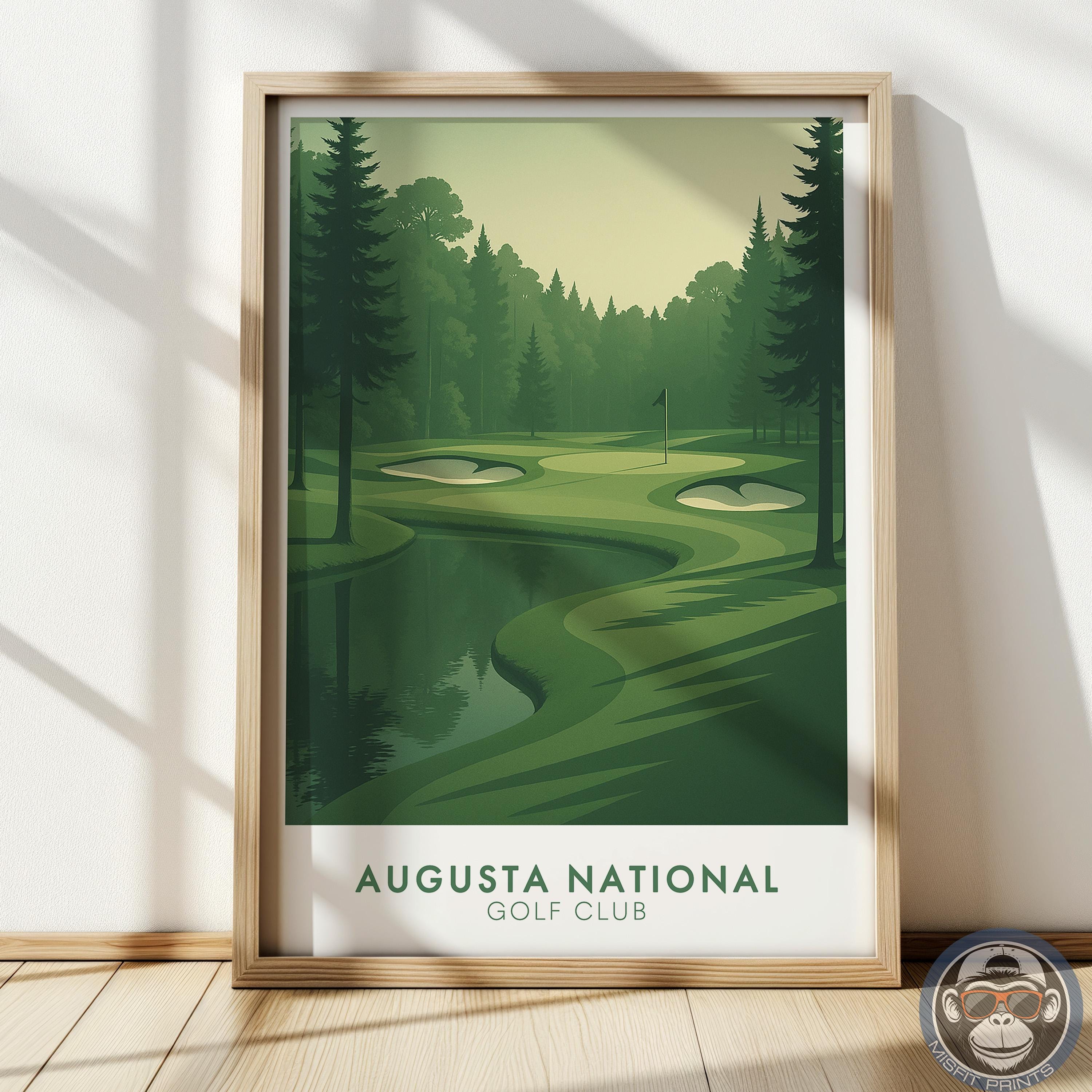 Augusta National Golf Course Art Print: Minimalist Golf Wall Decor - Etsy