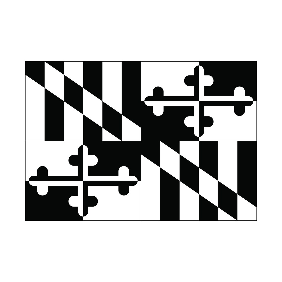 Maryland State Flag Pattern: Black and White MD Pride (digital Download ...