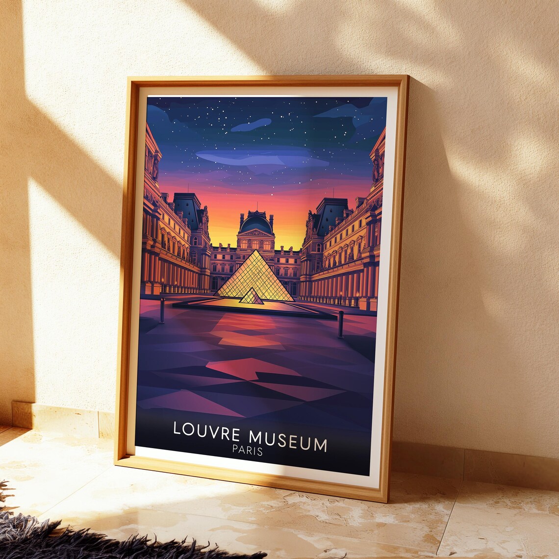 Louvre Museum Poster, Paris Vintage Travel Print, France Wall Art ...
