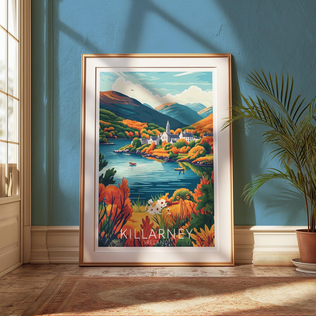 Killarney Ireland Poster, County Kerry Print, Irish Landscape Wall Art ...