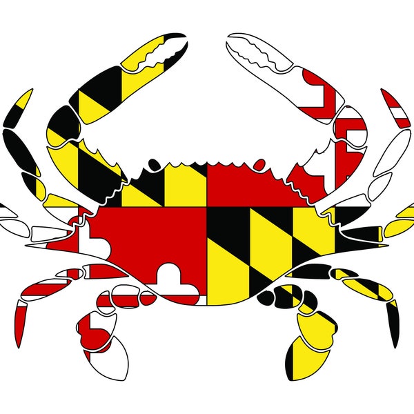 Maryland Crab and Flag - Etsy